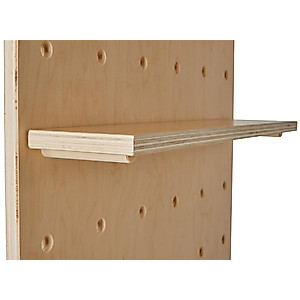 Displays2go Dandelion Pegboard Customizable Shelf Fixture, Collapsible Design, Eco-Friendly Plywood Material - Natural (DBMPBLG)