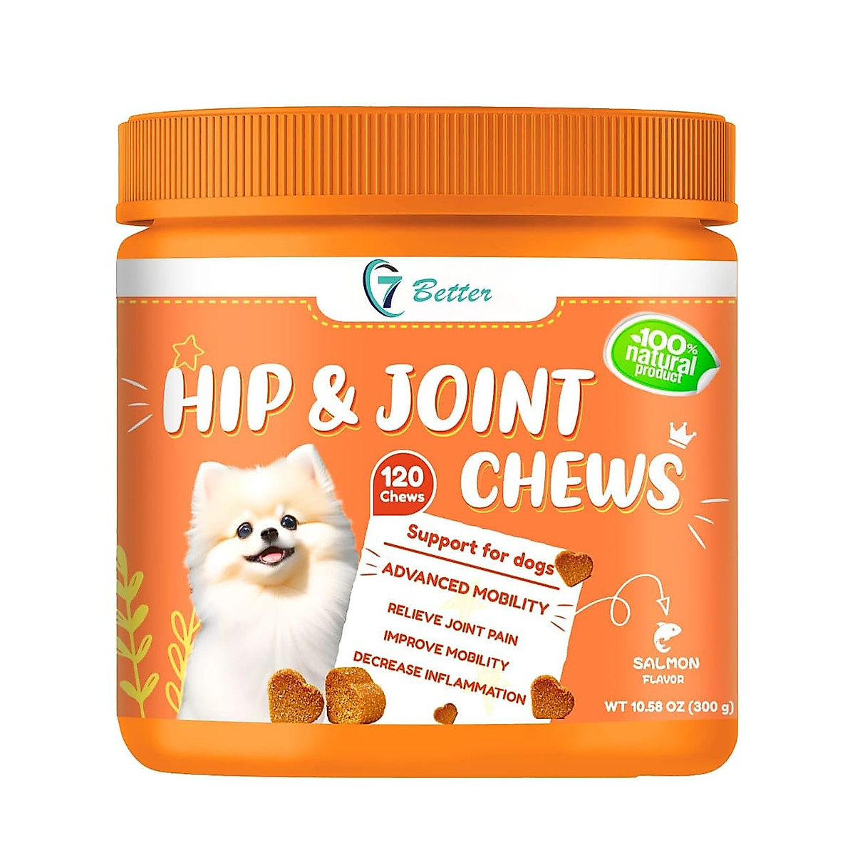 Hip and Joint Supplement for Dogs - Glucosamine for Dog Joint Supplement - with Chondroitin, MSM, Vitamins C and E for Dog Joint Relief - Mobility Bites Bacon – 120 Count