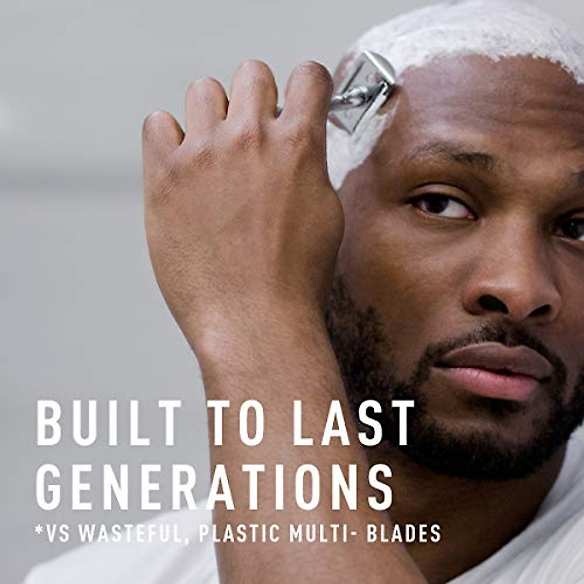 Bevel Safety Razor with Brass Weighted Handle and 10 Double Edge Safety Razor Blade Refills, Single Blade Razor for Men, Designed for Coarse Hair to Prevent Razor Bumps