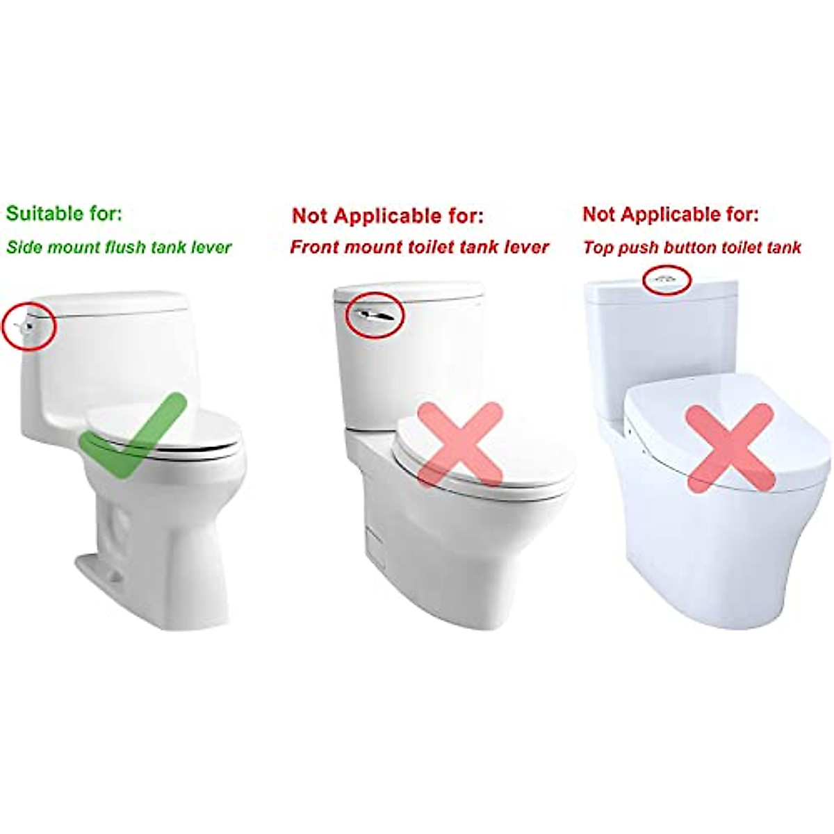 Toilet Flush Lever Handle Replacement, Universal Side Mount Toilet Tank Flush Lever Fit for Kohler Trip Lever, Polished Chrome (Side Mount)