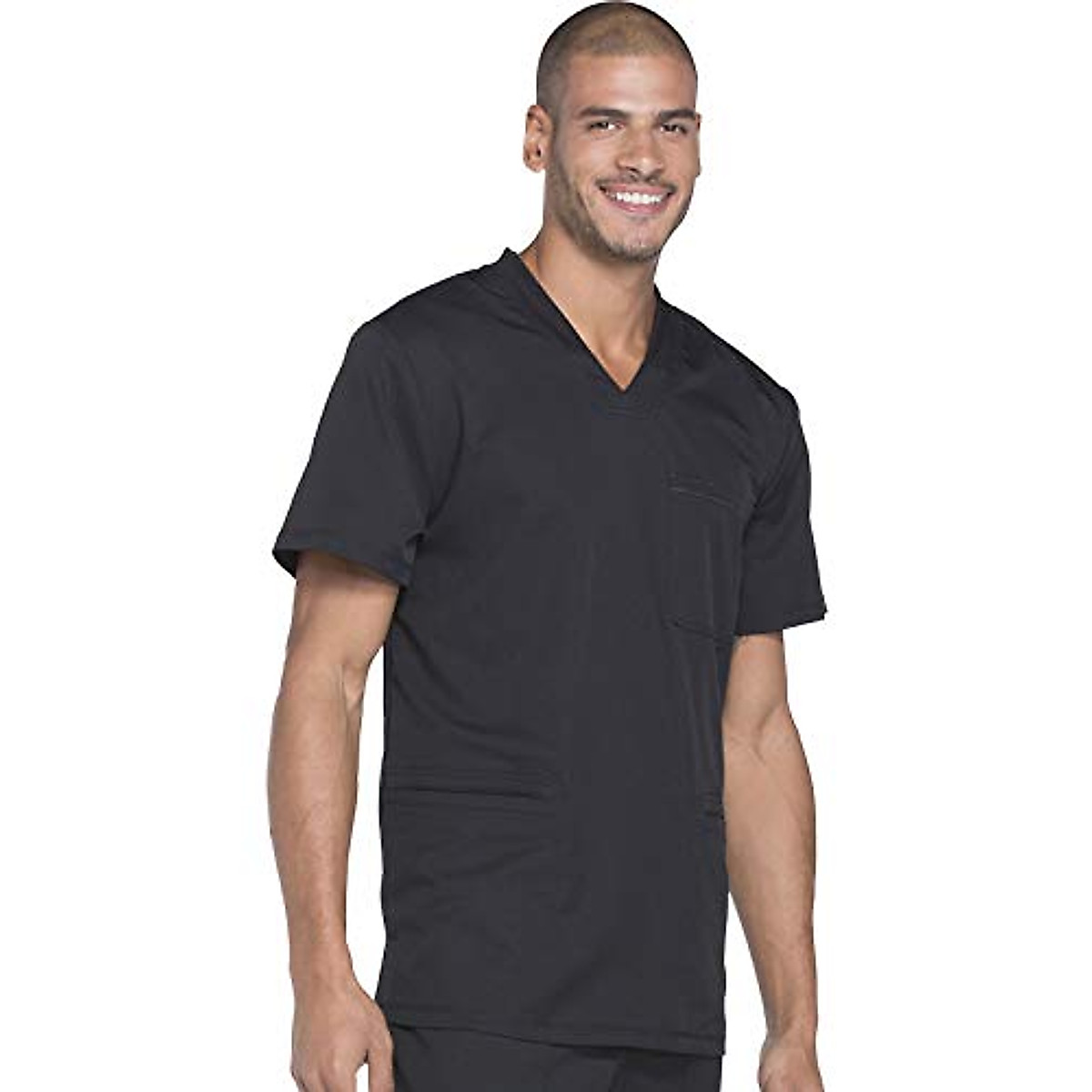 Dickies Dynamix Men Scrubs Top V-Neck DK640, L, Black