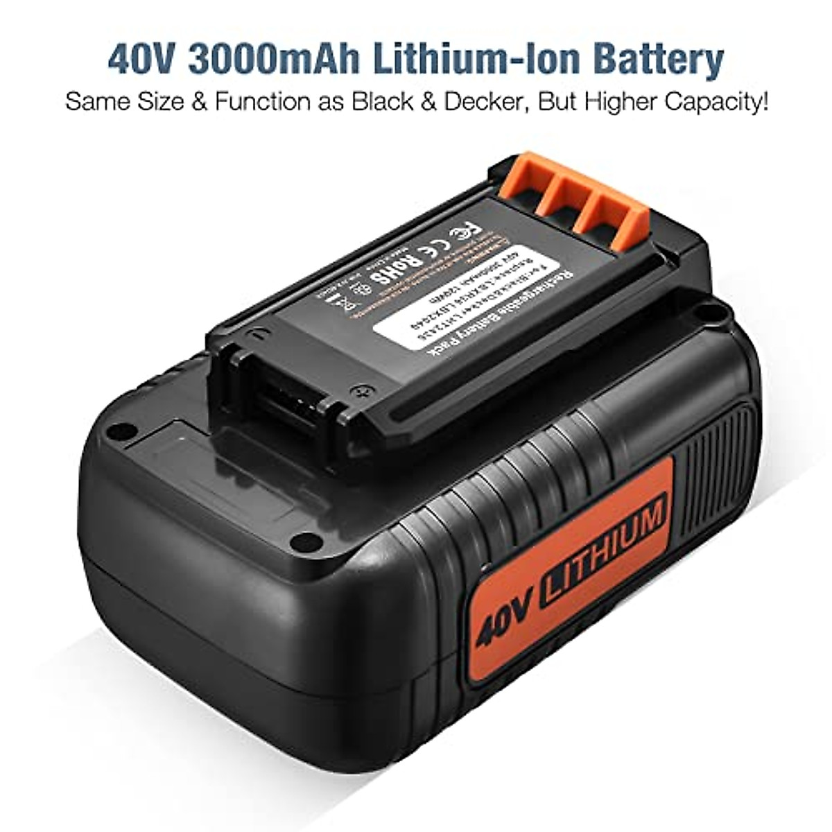 Dutyone 2 Pack 3.0Ah Replacement Battery for Black and Decker 40V Max Cordless Power Tool LST540 LST136W LCS1240 Lithium Battery LBXR36 LBXR2036 LBX1540 LBX2040 LBX2540 40volt Lithium Batteries