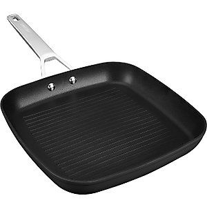 MsMk 11 Inch Square Grill Pan for indoor cooking, Bacon Carbonize also Nonstick, PFOA Free Non-Toxic, Stay-Cool Handle, Scratch-resistant Grilling pan for Electric, Ceramic and Induction Stove Tops