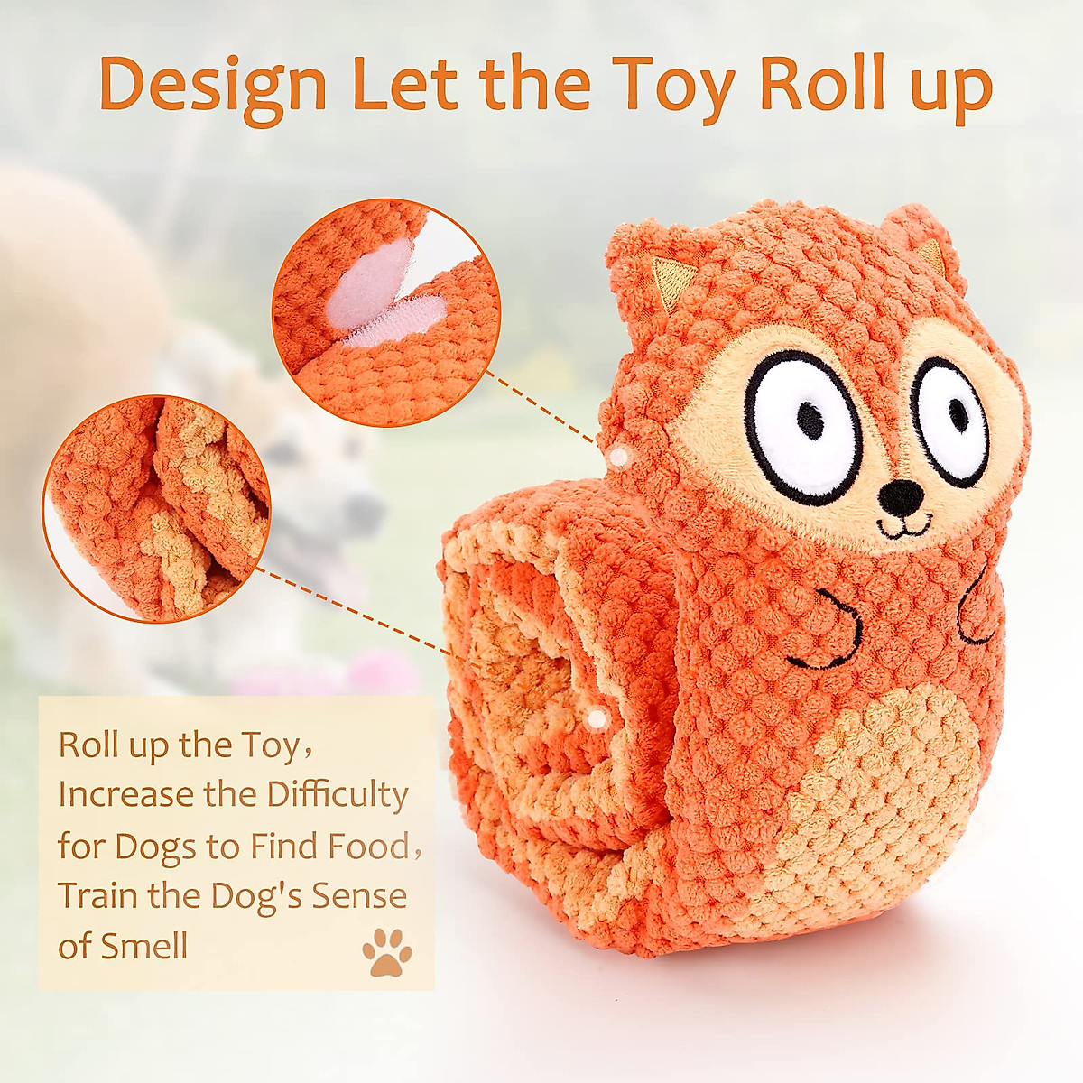 Letsmeet Squeak Dog Toys, Dog Puzzle Toys IQ Training, Dog Snuffle Toys Foraging Instinct Training Puppy Toys with Beautiful Gift Box