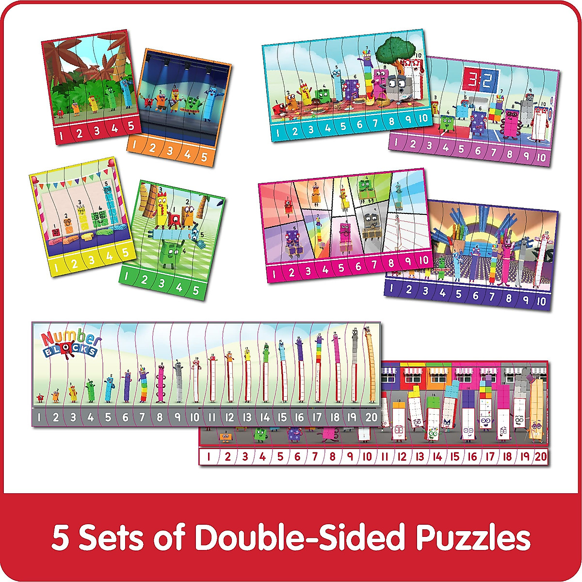 hand2mind Numberblocks Sequencing Puzzle Set, Sequence Cards, Math Games for Kids Ages 3-5, Number Games, Educational Toys, Toddler Learning Puzzles, Counting Toys, Preschool Learning Activities