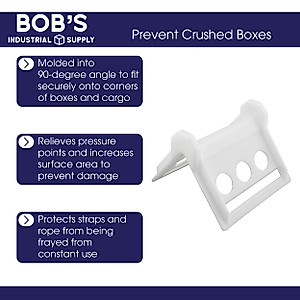 BISupply Cargo Edge Protectors White 10 Pack - Corner Protector Cargo Strap Protectors, Corner Strap Protector
