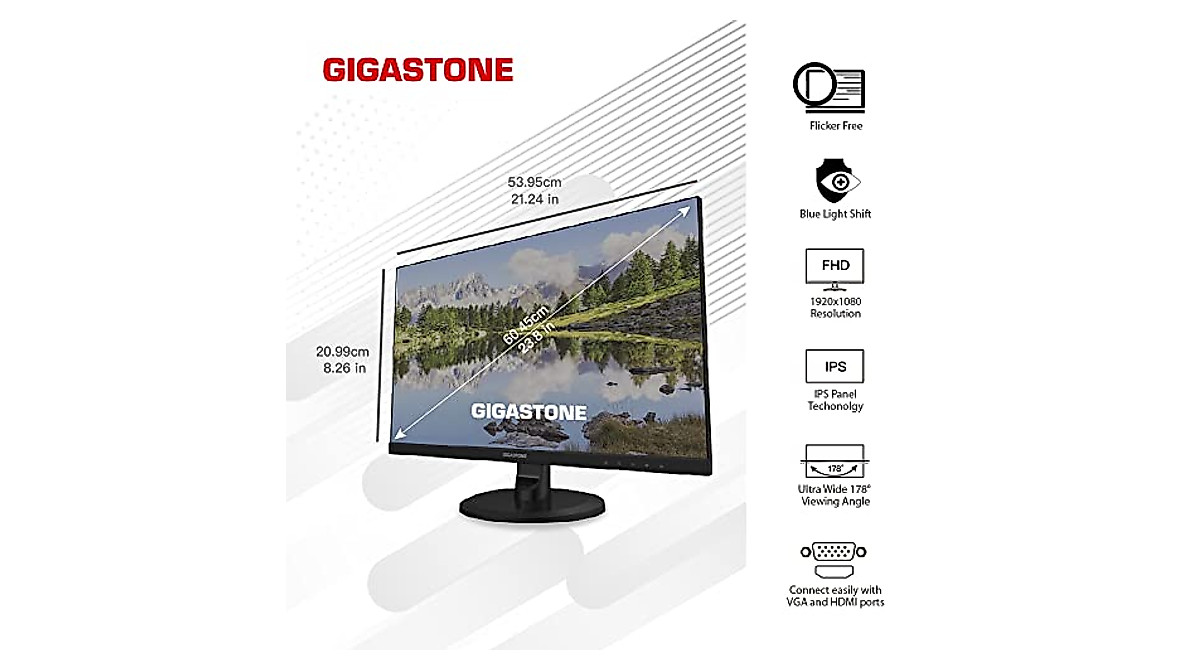 Gigastone Deluxe Gaming Bundle: Monitor, Mouse & Hub
