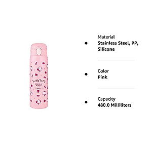 Everyday Delights Hello Kitty Stainless Steel Insulated Water Bottle Pink 480ml