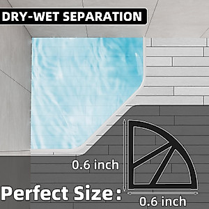 39" Collapsible Shower Threshold Water Dam Barrier,Walk in Shower Splash Guard for Bathtub,Shower Edge Water Stopper for Wet & Dry Separation,Shower Door Water Blocker in Bathroom Kitchen,Transparent