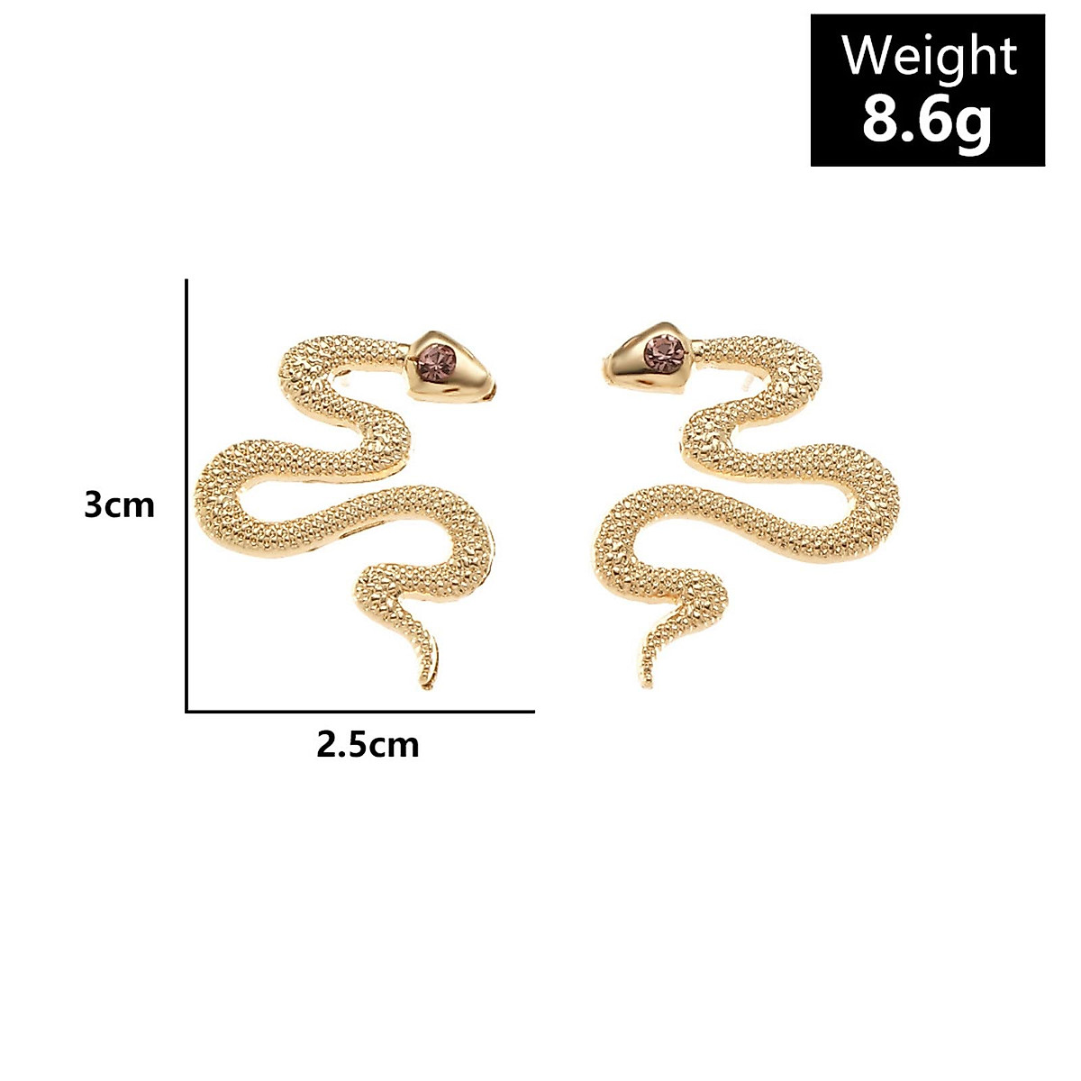 Yheakne Vintage Snake Stud Earrings Gold Snake Drop Earrings Gothic Serpent Earrings Punk Viper Cobra Earrings Jewelry for Women and Girls