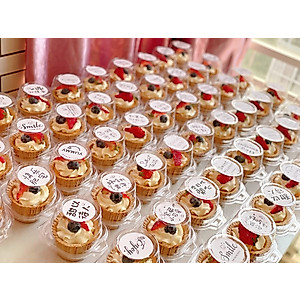 i-CHONY Individual Cupcake Holder - Clear Plastic Dome Single Cupcake Carrier Muffin Container Holders Cases Boxes Cups(50pcs)