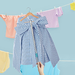 STOBAZA 51.48in Stitching Clothes Rail Sturdy Clothesline Rod Dress Stick Metal Clothes Pole Laundry Pole Shelf Outdoor Sticks Clothes Rod Accessories Laundry line Prop Plastic Retractable Handle