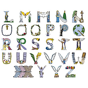 The Christian Alphabet Personalized Baptism gifts for boys 10x20 inches matted print optional frame custom baptism gift for baby boys