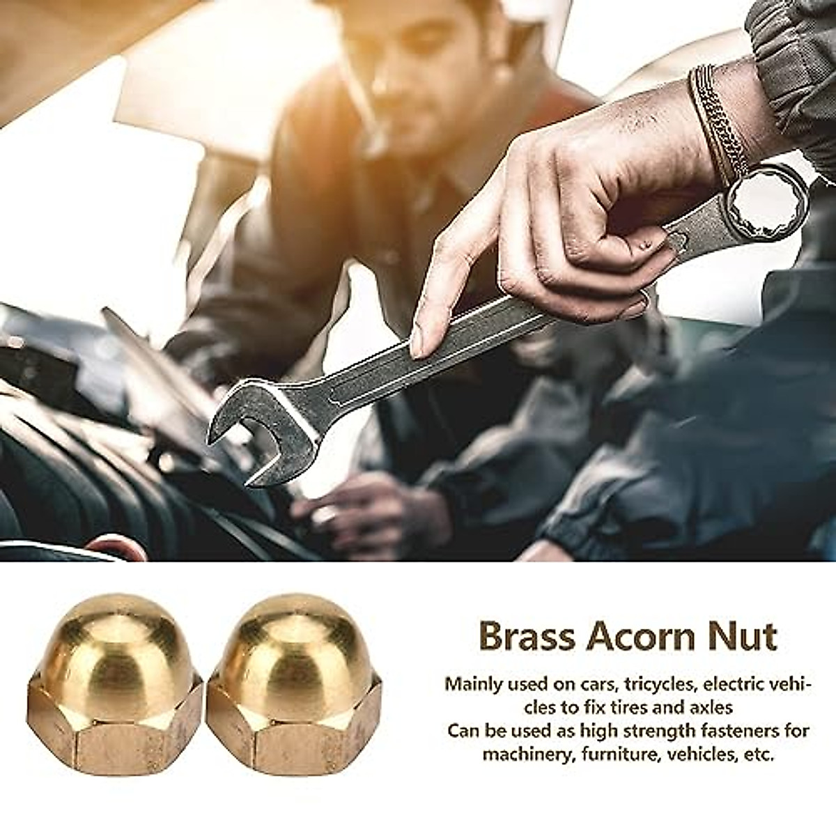 acorn dome head hex nuts,threaded dome cap nuts, Hex Acorn Cap Nut Decorative Round Head Cover Dome Nuts Kit Dome Head Cap Hex Nuts Set Fasteners for Machinery, Furniture, Vehicles, Etc(M5(20PCS)) ( C