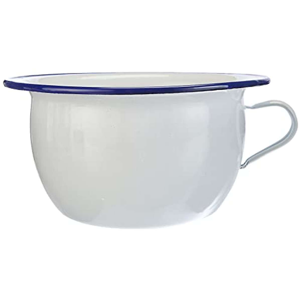 ibili Chamber Pot Blanca 3,5 l of Enamelled Steel, White/Blue, 24 x 24 x 12 cm