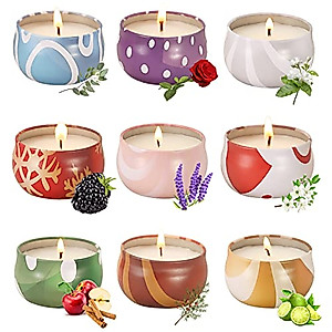 Scented Candle Gift Set, 9 Pack 2.2 oz Aromatherapy Candles,Soy Scented Candles for Home,Holiday Gifts for Mom, Lovers, Friends and Women/Men