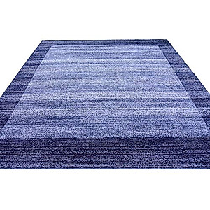 Unique Loom Del Mar Collection Area Rug - Abigail (7' 10" Square, Navy Blue/ Blue)