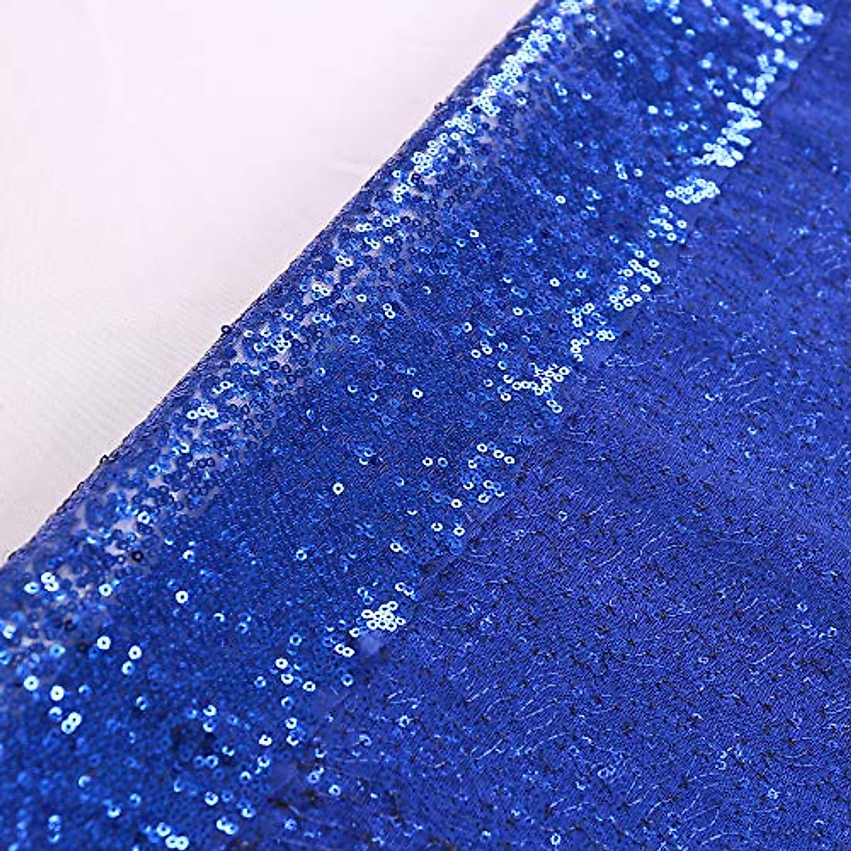 TRLYC Royal Blue Sequin Backdrop Curtain 2 Panels 2x8ft Glitter Blue Sequin Curtains Backdrop for Party Wedding Birthday Christmas Halloween