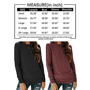 AUTOMET Womens Long Sleeve T Shirts Crewneck 2023 Casual Dressy Fall Tunic Tops Fitted Shirts Basic Tee