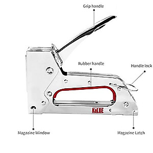 Hand Staple Gun Kit, KeLDE Light Stapler Tacker fit JT21 Staple, Includes 1500pcs 1/4, 5/16, 3/8 Inch Staples Set for Upholstery, DIY, Furniture, Material Repair, Carpentry