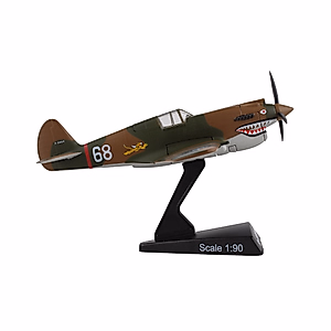 Daron Worldwide Trading P-40 Warhawk Hell's Angels 1:90 Vehicle, Brown , Black