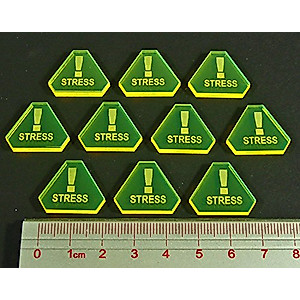 LITKO Stressed Tokens | Compatible Firestorm Armada | Pack of 10 | Fluorescent Yellow | Stress