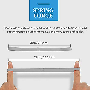 Bememo 4 Pieces Thick Non-Slip Elastic Sport Headbands Hair Headbands for Women and Men (Black, White, Grey, Royal Blue)