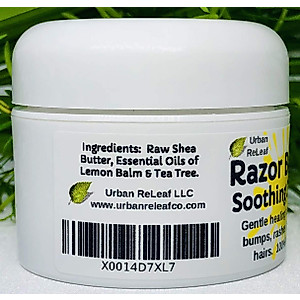 Urban ReLeaf RAZOR BUMP Soothing Salve! 1 oz. Quickly soothe bumps, rashes, ingrown hairs & razor burn. 100% Natural, Vegan. Pure Shea, Tea Tree, Lemon Balm. For face, neck, bikini, body!