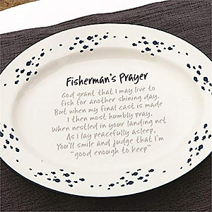 DEI Ceramic Platter, 14.25 x 10.25 x 1.5, Blue/White