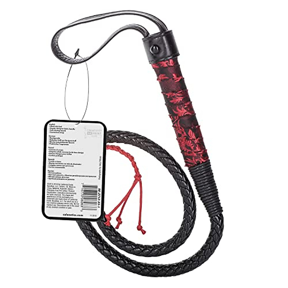 CalExotics Scandal Bull Whip – Fetish Lingerie Adult Sex Toys - Sturdy Whipping Hand Toy for Couples - Sexy Fantasy Whip – Black,SE-2712-33-1