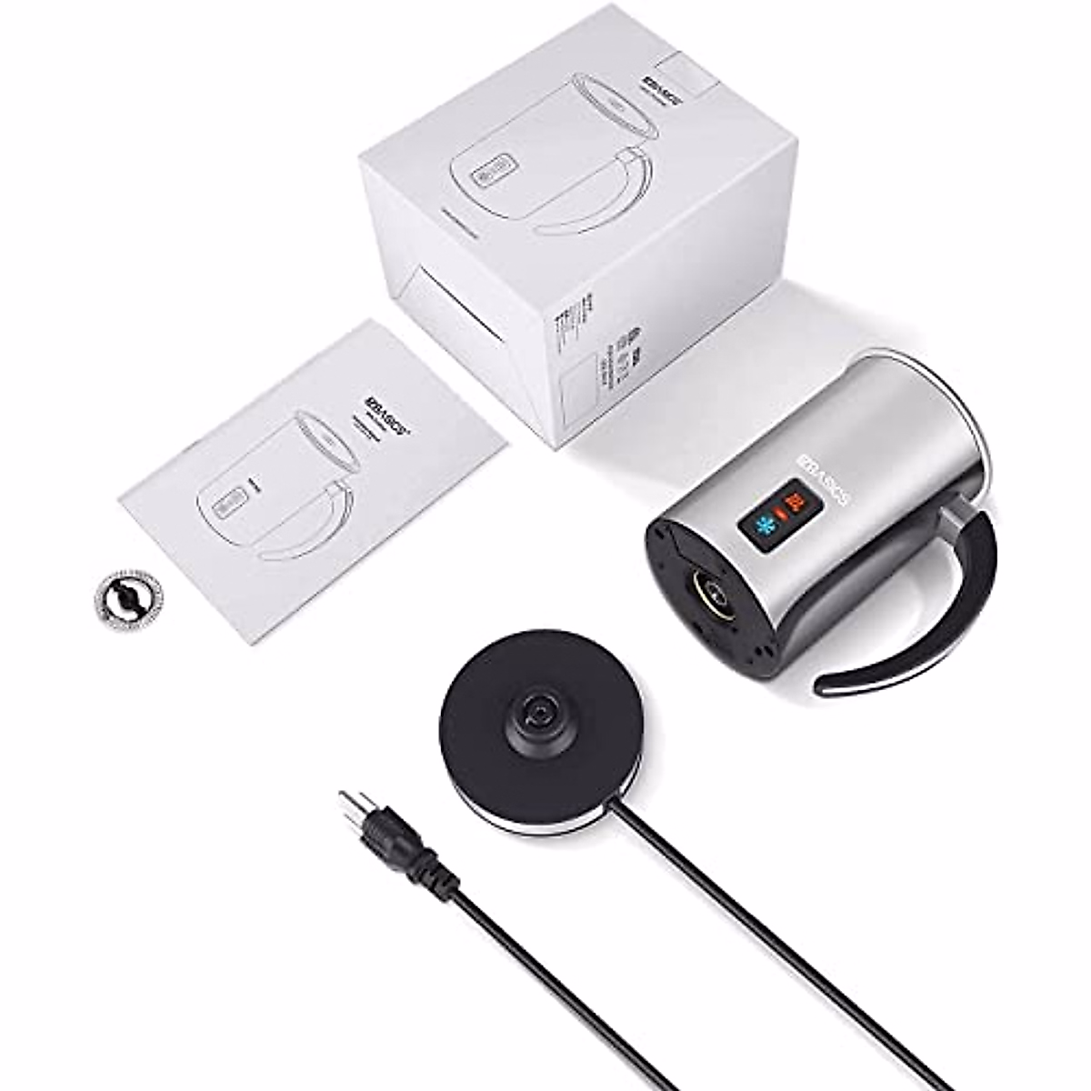 EZBASICS 236ml Stainless Steel Electric Milk Frother for Frothing and Heating Milk