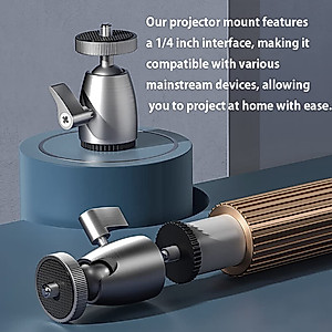 HVAYING Pico Projector Stand with Stable Metal Base, Flexible Extension and Angle Adjustment, Cable Management, 1/4 Inch Interface - Ideal for Home and Office - White