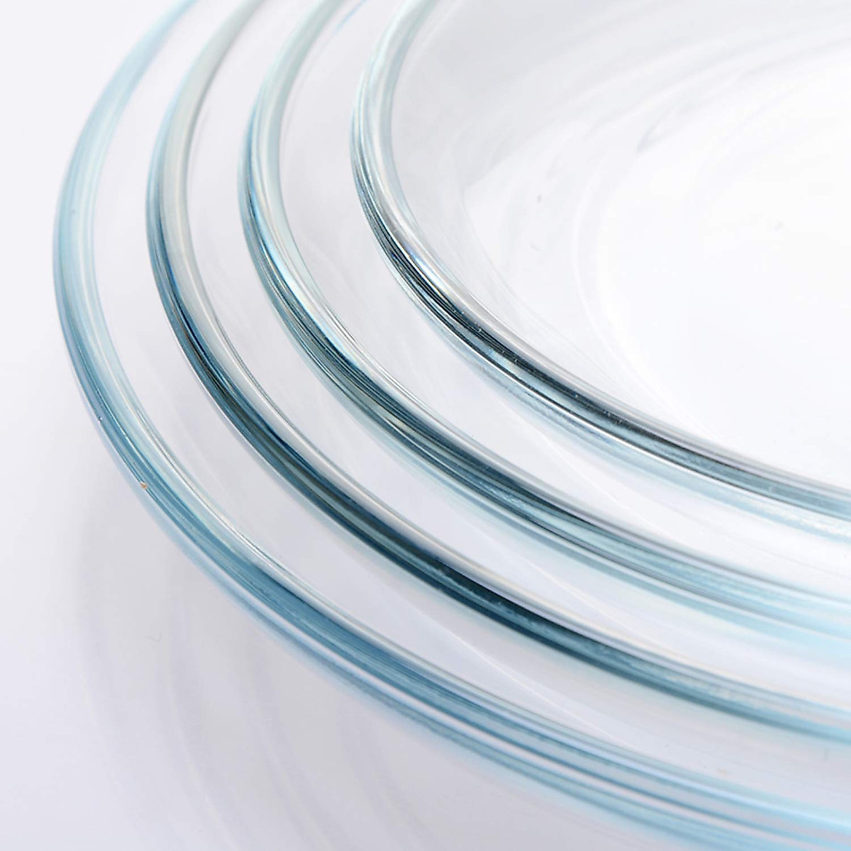 FOYO Oven Basics Glass Plate Set, 10 inch Round Tempered Glass Pie Dish, Set of 2