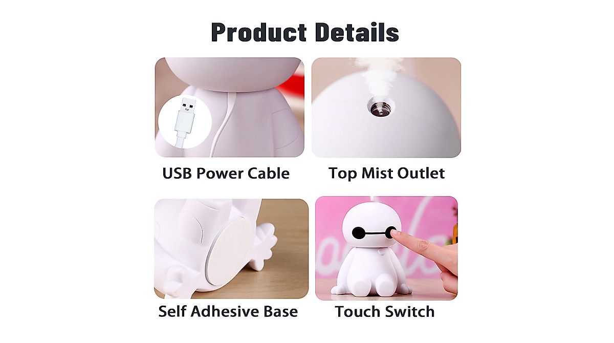 Portable Mini Cool Mist Humidifier for Travel & Office