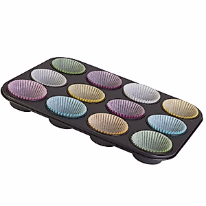 MontoPack 300-Pack Holiday Party Mini Paper Baking Cups - No Smell, Safe Food Grade Inks and Paper Grease Proof Cupcake Liners Perfect Cups for Cake Balls, Muffins, Cupcakes, and Candies