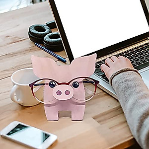 Yaoercty Delivered Before Christmas - Cute Creative Animal Glasses Rack Holder, 1PC Cute Wooden Animal Shaped Glasses Frame Home Office Desktop Decor,Valentine's Day (G)