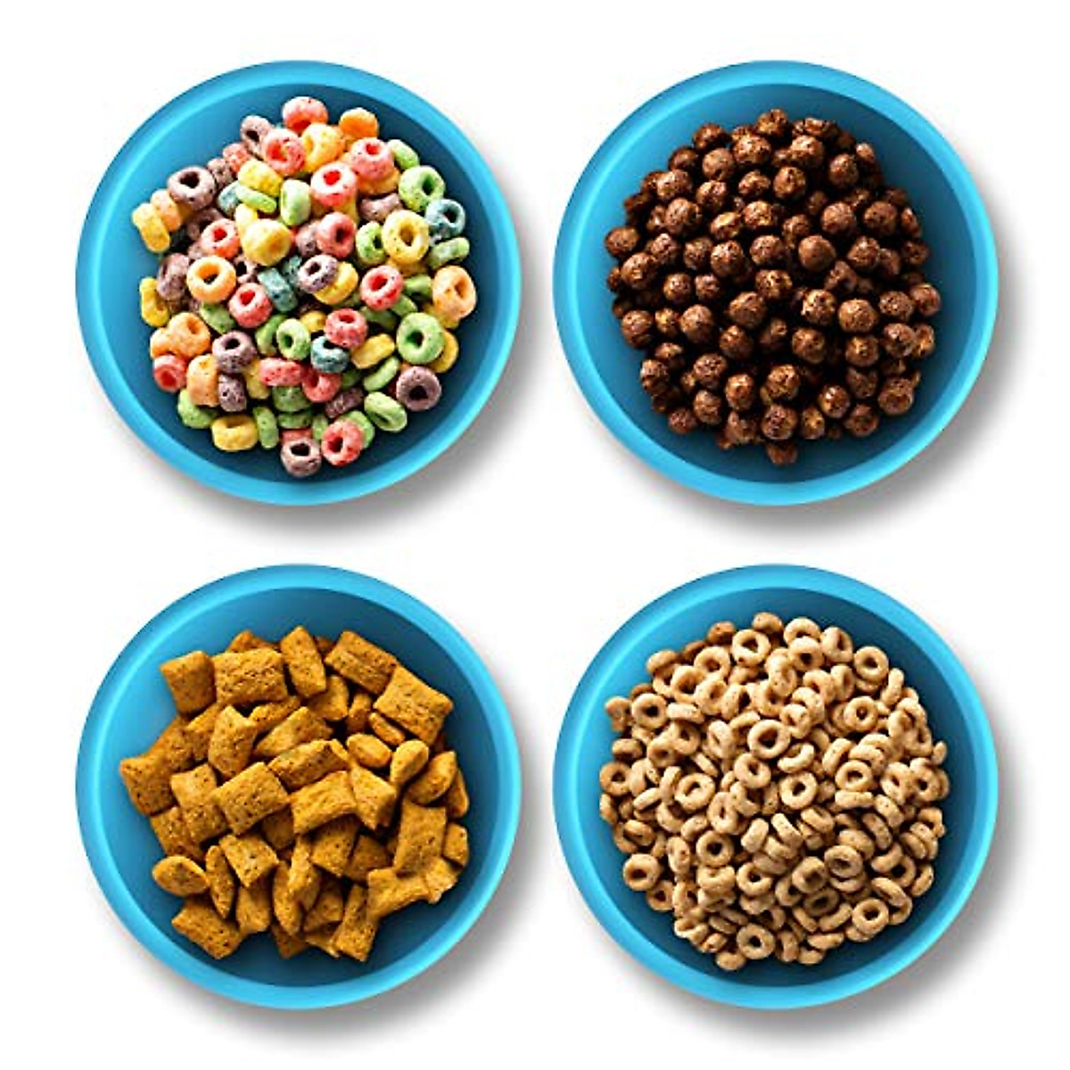 Bakerpan Silicone Toddler Feeding Bowl with Lid for Food and Snacks On The GO (Blue)