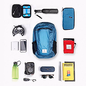 4Monster Hiking Daypack,Water Resistant Lightweight Packable Backpack for Travel Camping Outdoor (Blue, 16L)