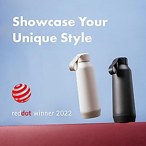 WOKY TIKO 17oz Titanium Ceramic Tumbler - Double-Layer Stainless Steel Insulated Water Bottle, Vacuum Structure Design with Titanium Lid & Silicon Carry Strap - Perfect for Gym, Travel & Everyday Use