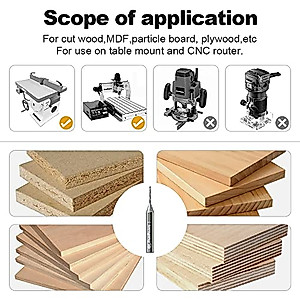 FivePears Down Cut Spiral Router Bit for CNC, 1/16 inch Cutting Diameter and 1/2 inch Cutting Length 1/4 inch Shank Carbide End Mill Router Bit for Wood Carving Engraving Grinding Grooving