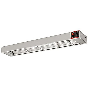 Winco ESH-36, 36-Inch Electric Strip Heater, 850W, 7A, Commercial Grade Infrared Food Warmer, Pass-Through Stations Heating, ETL,Silver