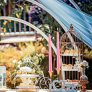 Amzwax 10" Pink Taper Candles, Unscented Dripless Candlesticks for Christmas, Home Décor, Wedding Receptions and Celebrations - Set of 12