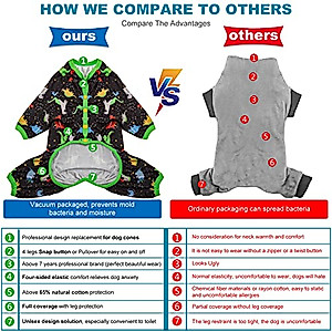 LovinPet Big Dog Wound Care/Surgical Recovery Shirt, Undershirt for Dog Coats, Anti Licking, Pet Anxiety Onesies for Dogs, Dinosaurs in Space Print, Large Breed Dog Clothes, Dog Jammies/XL
