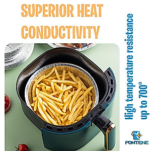 Fonteme Aluminum 7 Inch Round Foil Cake Pans with Plastic Lids – 50 Pack Pie Pans | BPA-Free, Freezer & Oven Safe,