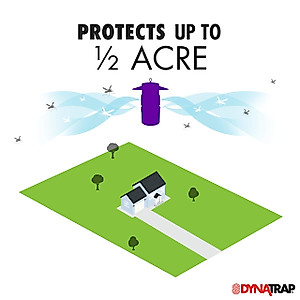 DynaTrap DT1050SR Mosquito & Flying Insect Trap – Kills Mosquitoes, Flies, Wasps, Gnats, & Other Flying Insects – Protects up to 1/2 Acre