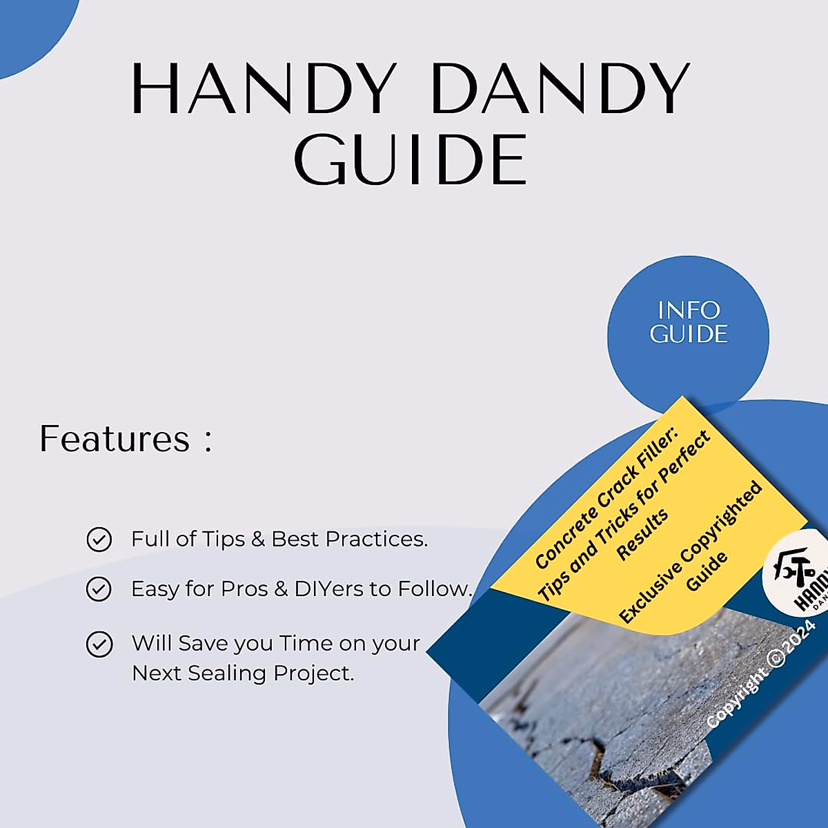 Concrete Crack Repair Kit (Dry)- Bundle with DAP Concrete Crack Filler (1.62 lbs) - Handy Dandy Guide and Putty Knife-Cement Crack Filler- Patio, Sidewalk, Basement, and Driveway Crack Filler(Gray)