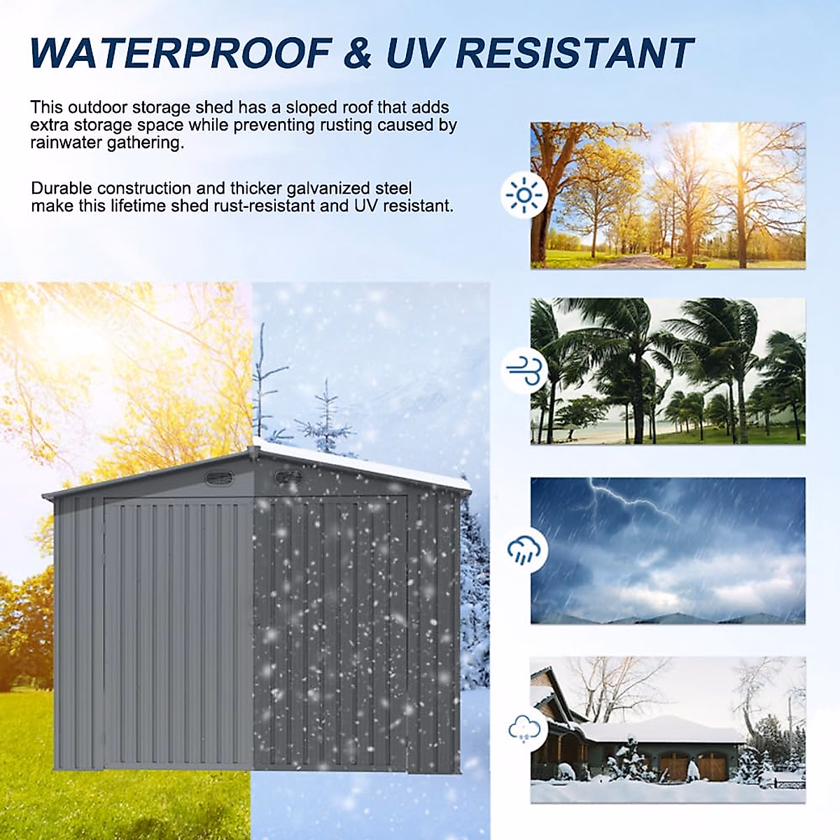 13 x 20 FT Outdoor Storage Shed, Large Metal Garden Shed with 2 Lockable Doors, Tool Shed Outdoor Storage with 4 Air Vents, Garage Shed Waterproof for Car, Truck, Bike, Garbage Can, Tool, Dark Gray