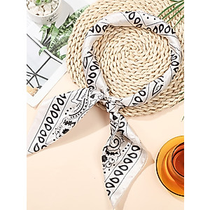 Janmercy 16 Pcs 35" Satin Head Scarf Hair Scarf Silk Like Bandana Scarf Large Square Neck Scarf Shirt Scarf for Women Girls Hair Wrapping Sleeping, 16 Styles