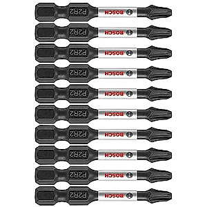 BOSCH ITP2R2205 5-Pack 2 In. Phillips/Square #2 Impact Tough Screwdriving Power Bits