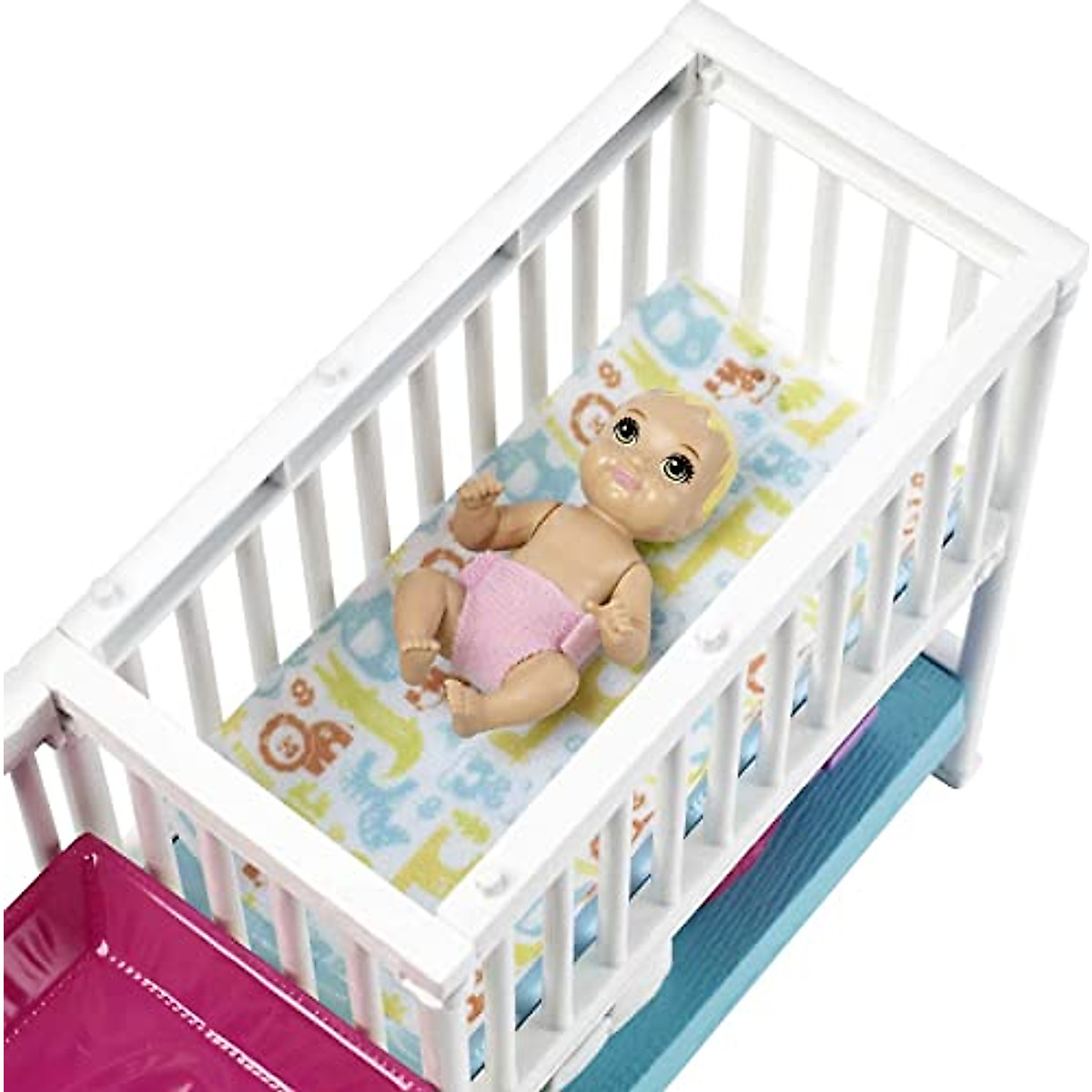 Barbie Skipper Babysitters Inc Dolls & Playset, Nap 'N Nurture Nursery, Skipper Doll, Baby Doll, Crib & 10+ Accessories, Working Bouncer